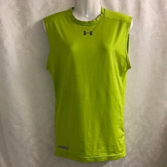 Under Armour | Shirts | Under Armour Neon Green Heat Gear Tank Sz ...
